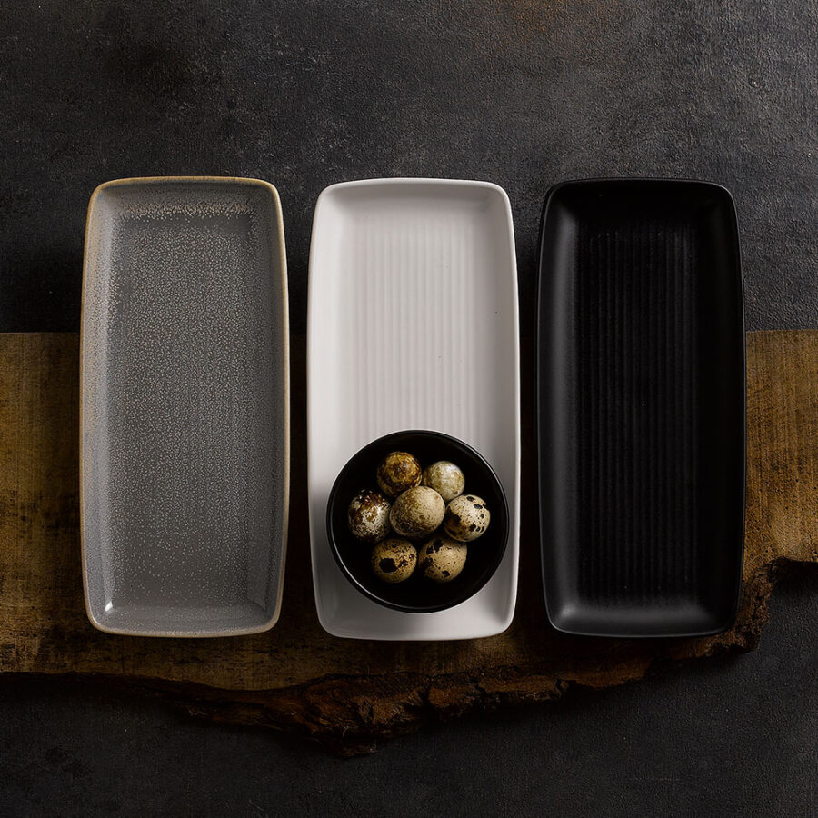 Dudson Evo Jet Black Oblong Platter 27.2x12.5cm