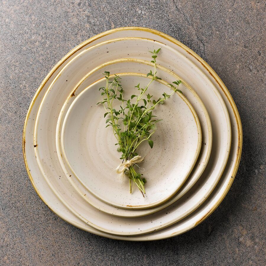 Churchill Stonecast Nutmeg Cream Organic Plate 21cm