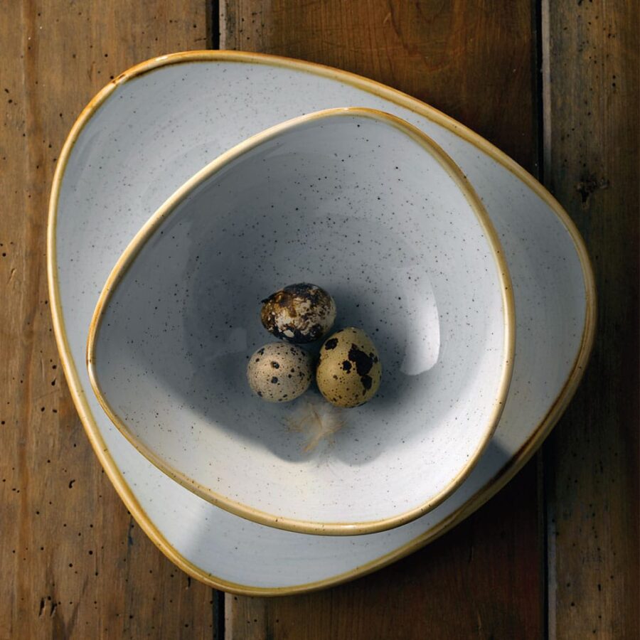 Churchill Stonecast Duck Egg Triangle Plate 20.3cm